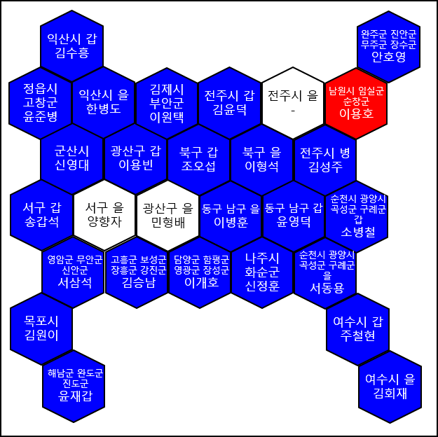 Eastsidestory 21대 국회의원 현황 카토그램